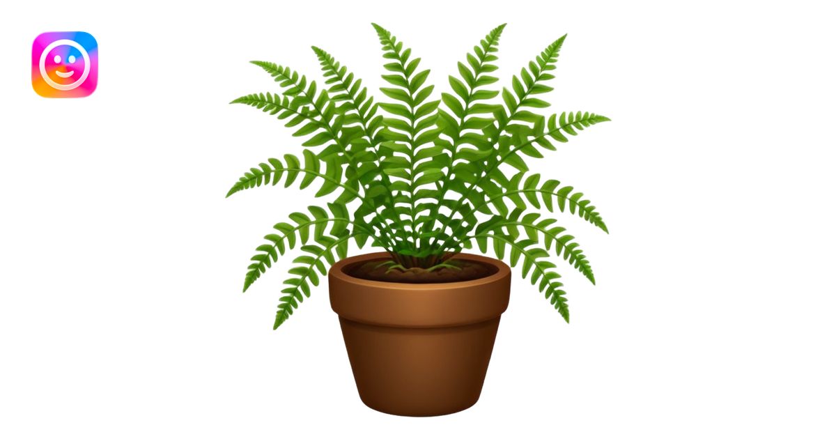 Fern + brown pot, Window Plant. emoji | AI Emoji Generator