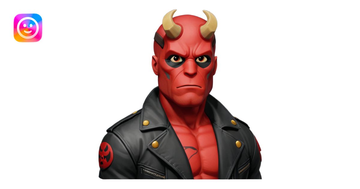 cinematic realistic portrait superhero Hellboy by Mike Mignola emoji ...