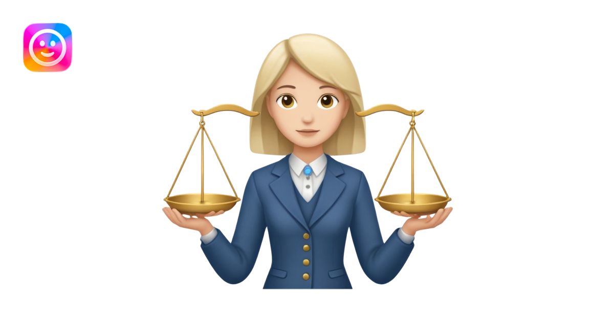 fair emoji with person holding balanced scales emoji | AI Emoji Generator