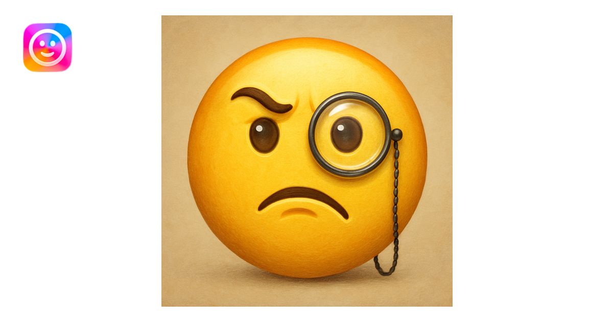yellow face with monocle emoji image | AI Emoji Generator