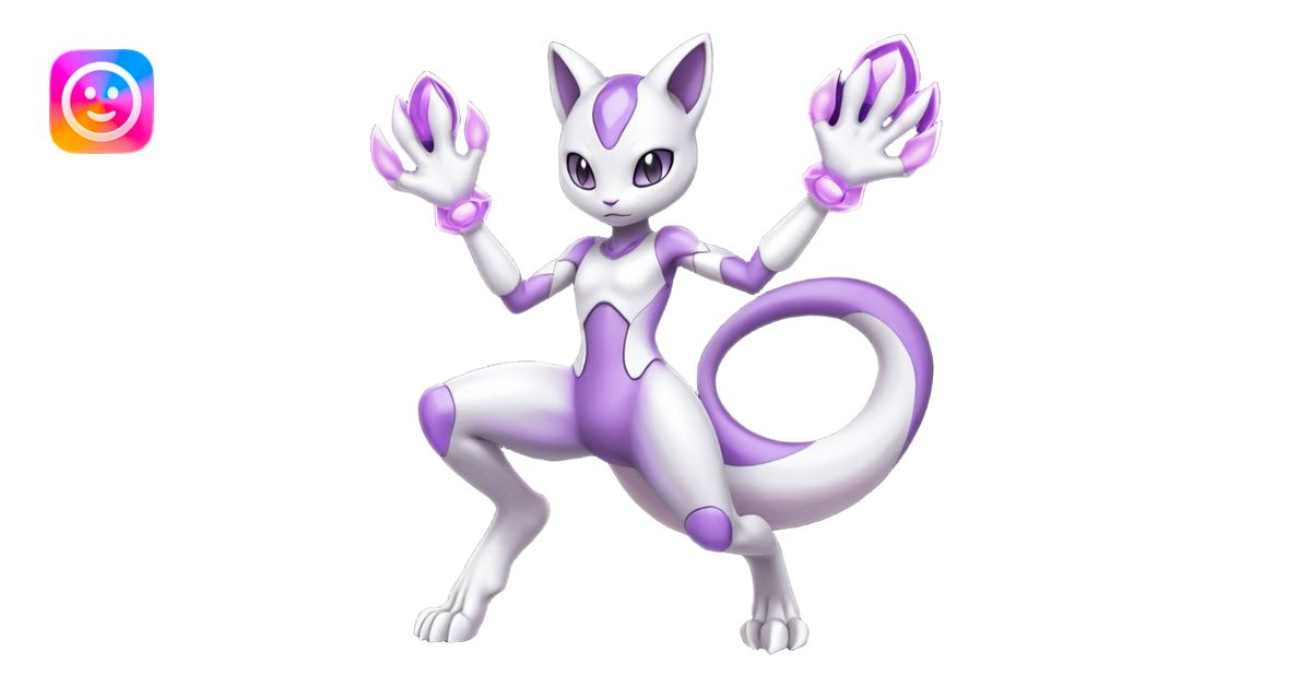 Meloetta-Mewtwo-Pokémon-Fakémon-fusion-hybrid-creature emoji | AI Emoji ...