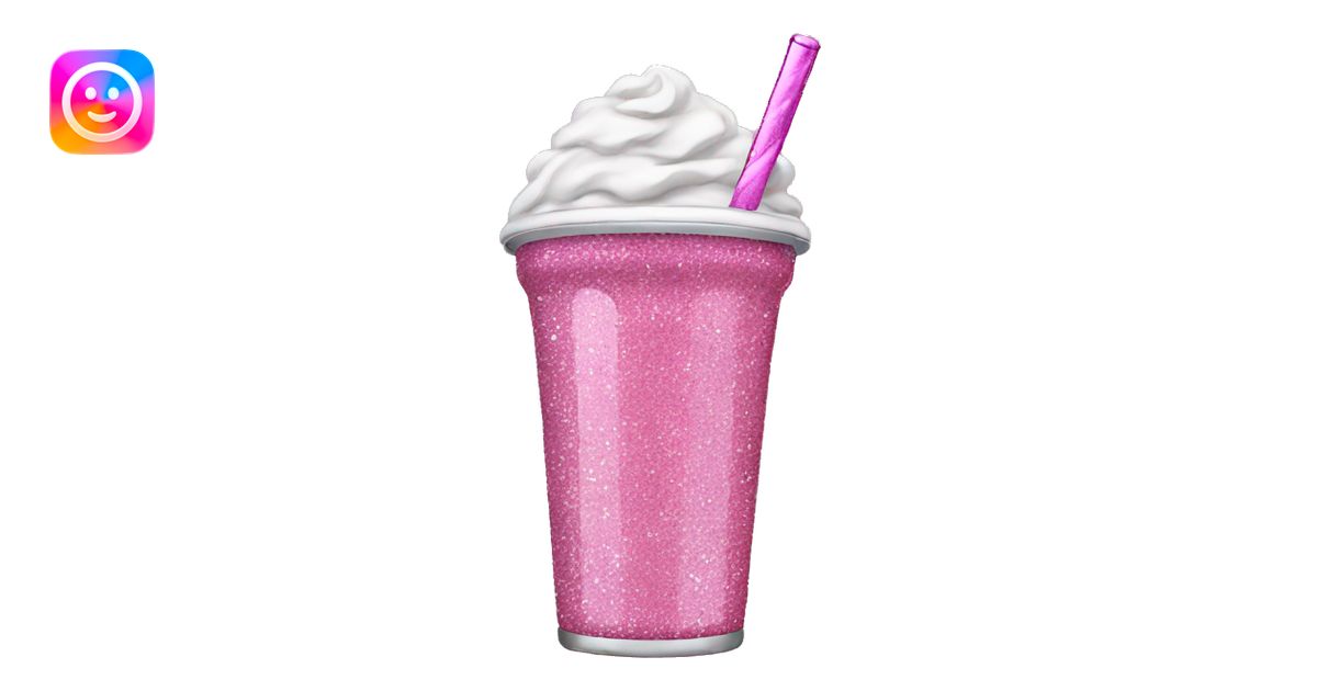 Pink Shake with glitter emoji | AI Emoji Generator