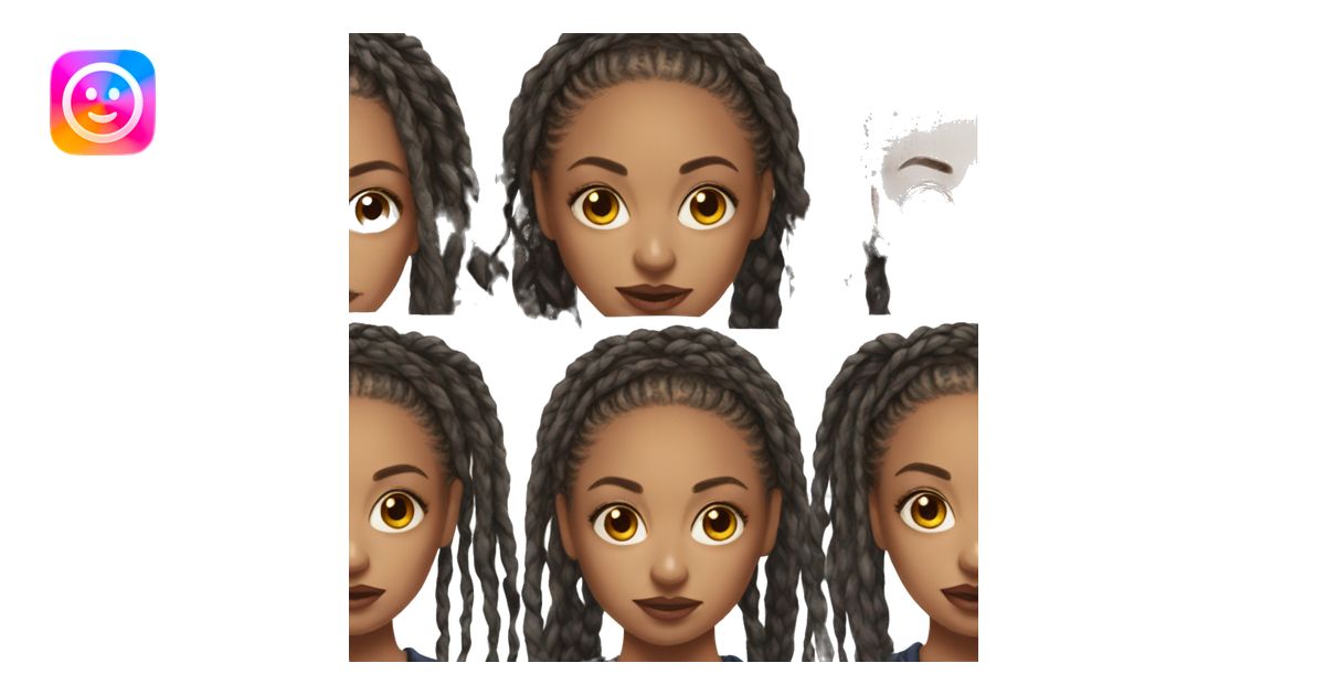 Hyper realistic woman with box braids, realism emoji | AI Emoji Generator