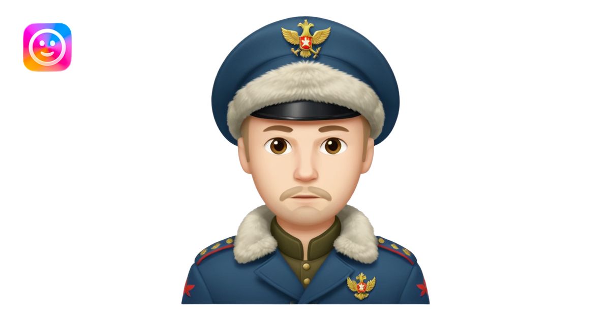 crazy russian soldier man with ushanka emoji | AI Emoji Generator