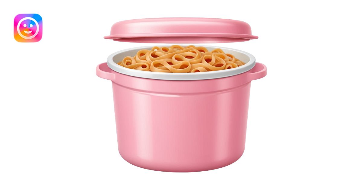 pastel pink food container with bolognese pasta inside emoji | AI Emoji ...