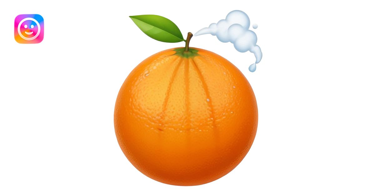 Orange fruit with steam flat emoji | AI Emoji Generator