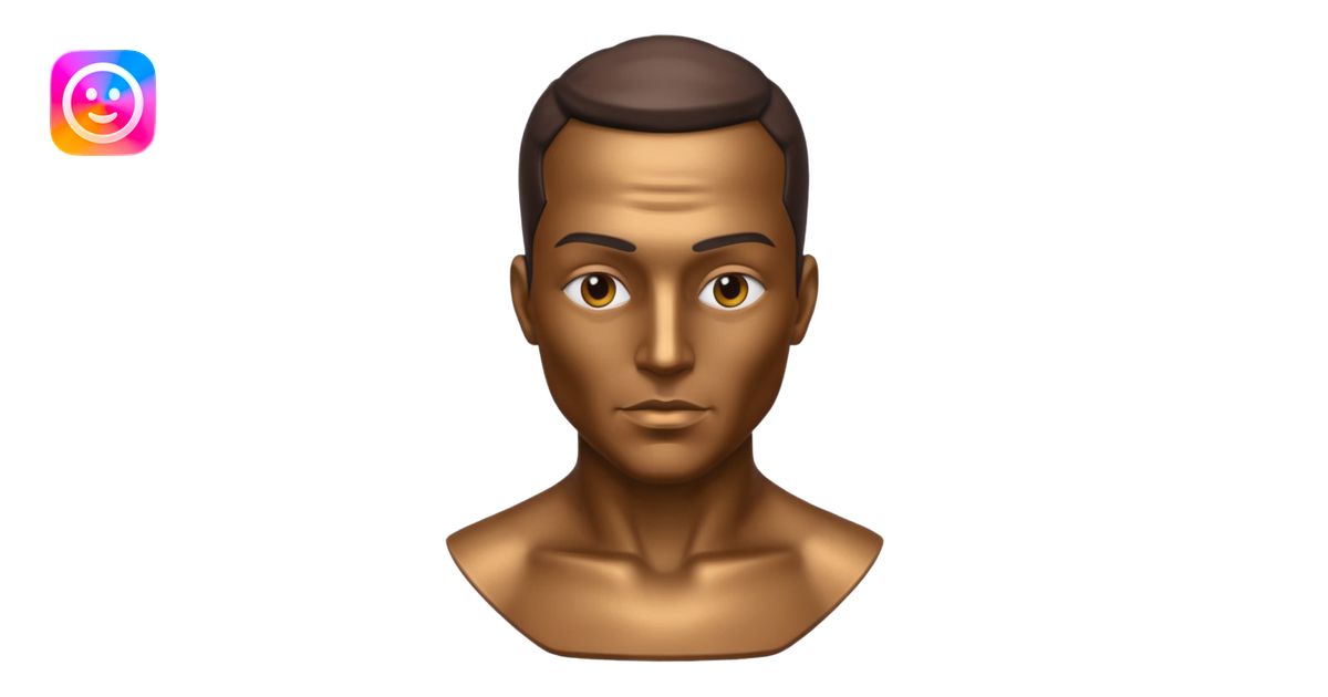 metal painted man bust emoji | AI Emoji Generator