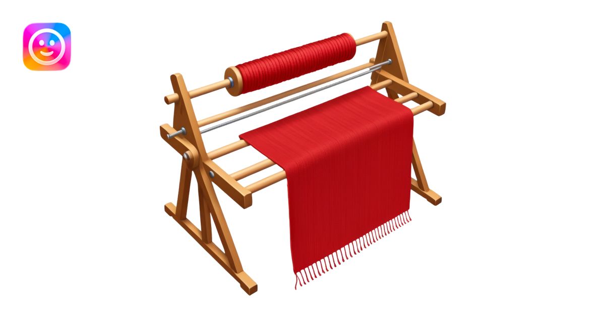 rigid heddle weaving loom set up for weaving a bright red scarf, with ...