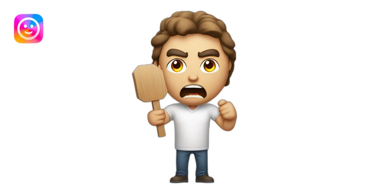 ANGRY MAN HOLDING A STOP SIGN THAT SAYS STOP emoji | AI Emoji Generator
