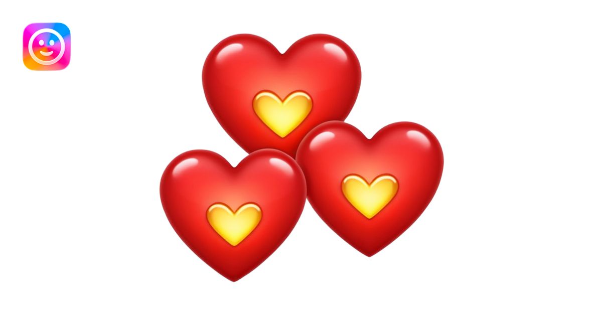 Red hearts glimmering lights emoji | AI Emoji Generator