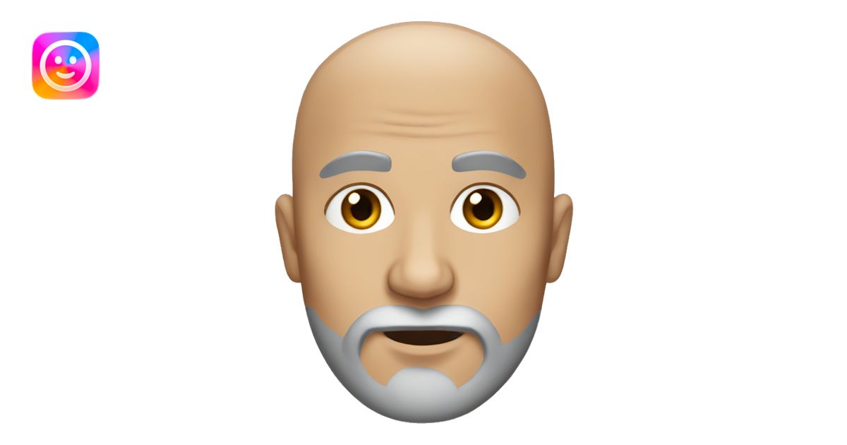 Bald guy with rolled beanie and a black and gray beard emoji | AI Emoji ...