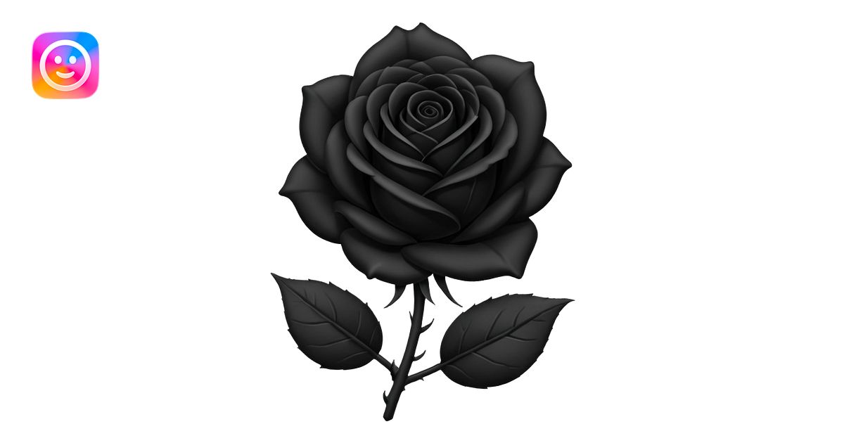 black rose, without green leaves, just flower emoji | AI Emoji Generator