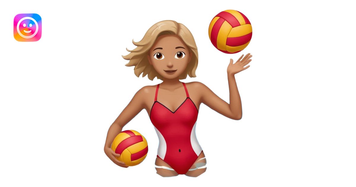 Natación y voley en un corazón de color emoji | AI Emoji Generator