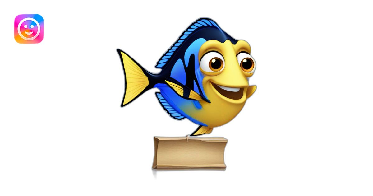 dory holding Win sign emoji | AI Emoji Generator