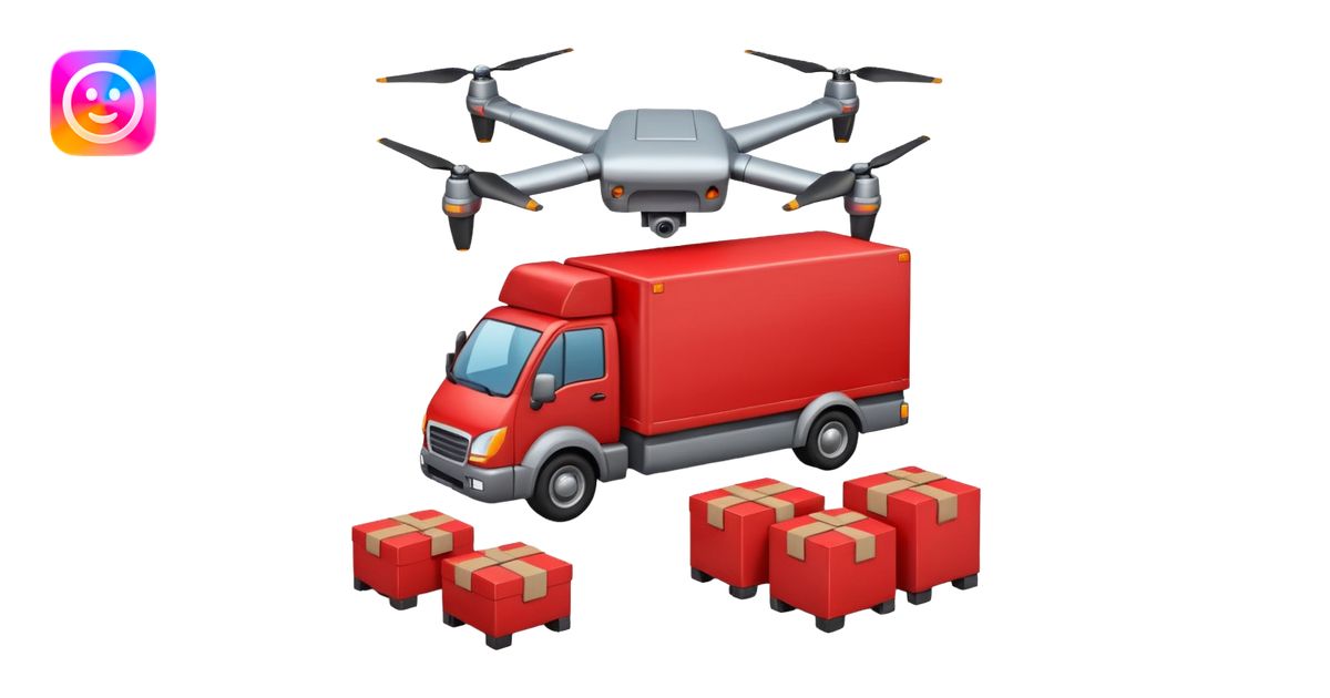 create a realistic emoji showing logistics in different ways. Maybe a ...