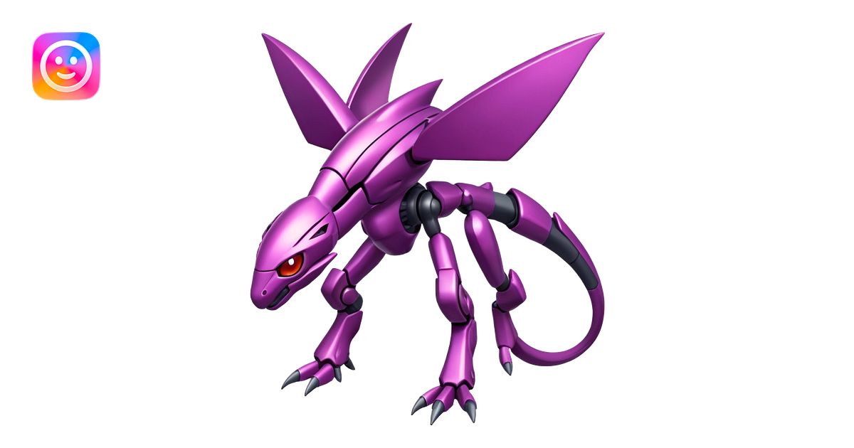 Shiny Exotic Genesect-Pokémon-Fakémon-hybrid-creature (full body) emoji ...