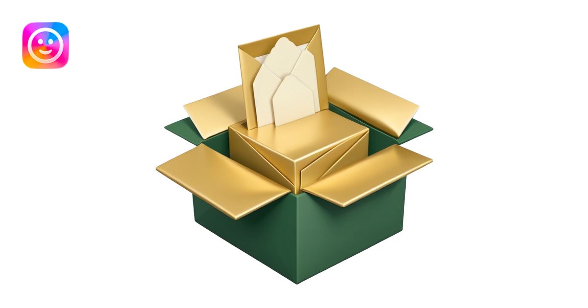 3D minimal open box with multiple envelopes floating out of it, matte ...