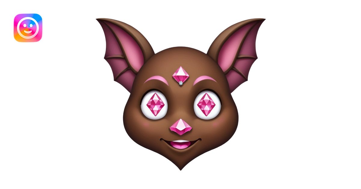 a normal bat witha pink diamond in its forhead, the full bat with his ...