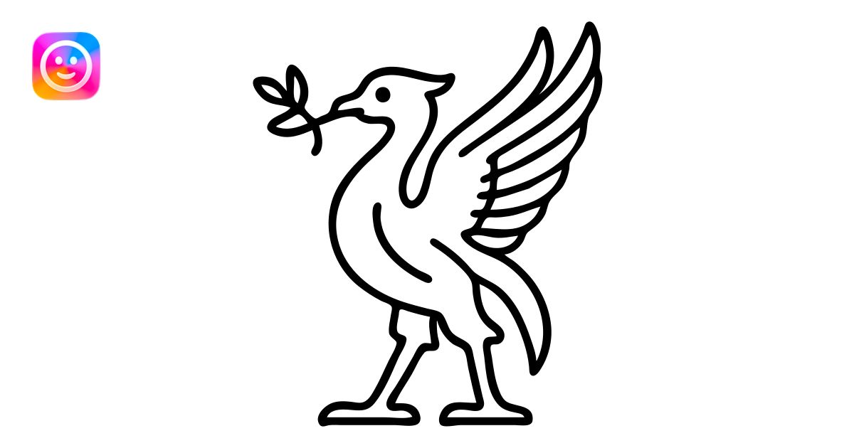 Liver bird, mythical bird symbol of Liverpool, cormorant-like bird with ...
