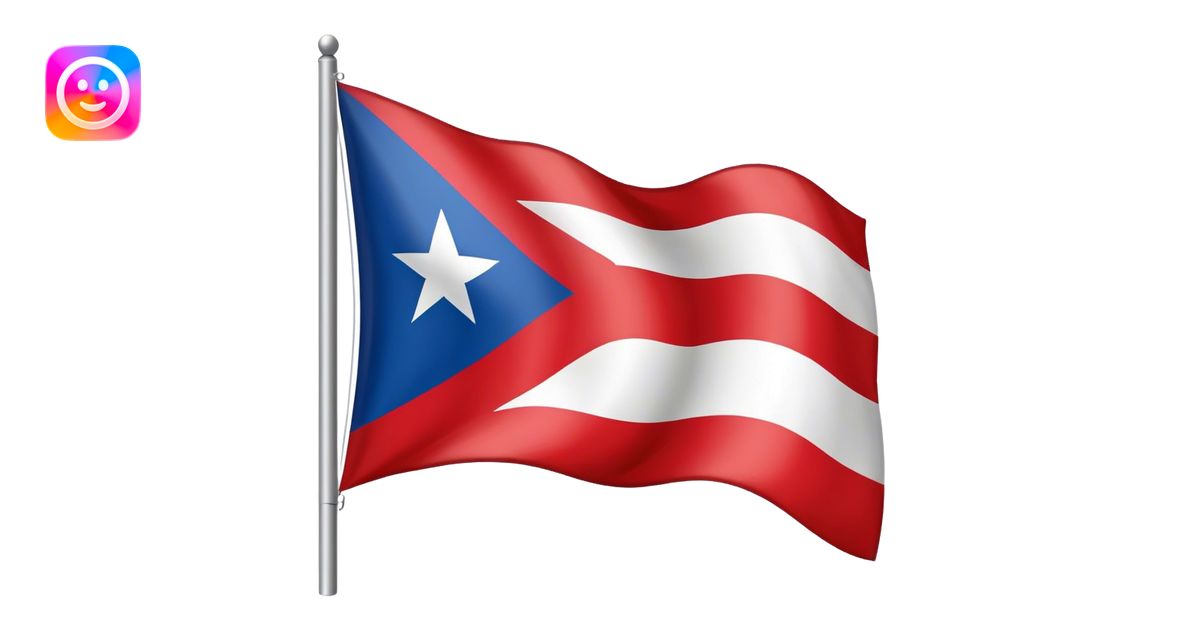 Black and white Puerto Rico flag emoji | AI Emoji Generator