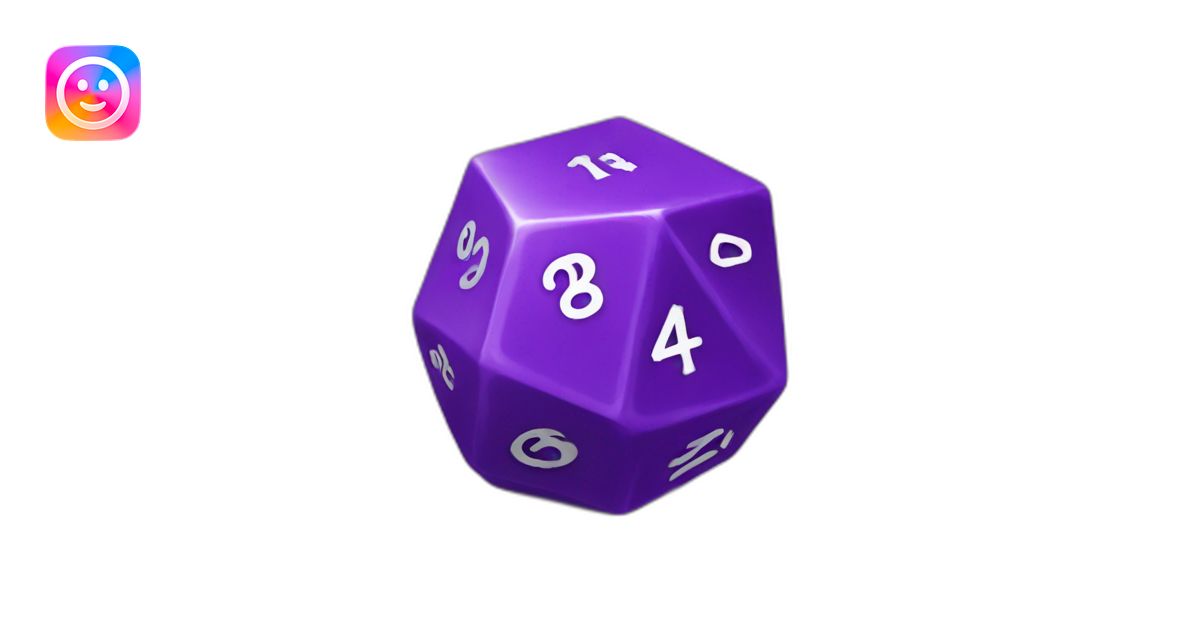 D20 purple dice emoji | AI Emoji Generator