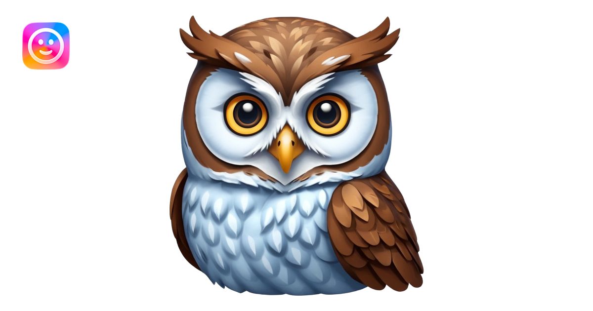 🦉 le mm hibou mais glacé emoji | AI Emoji Generator