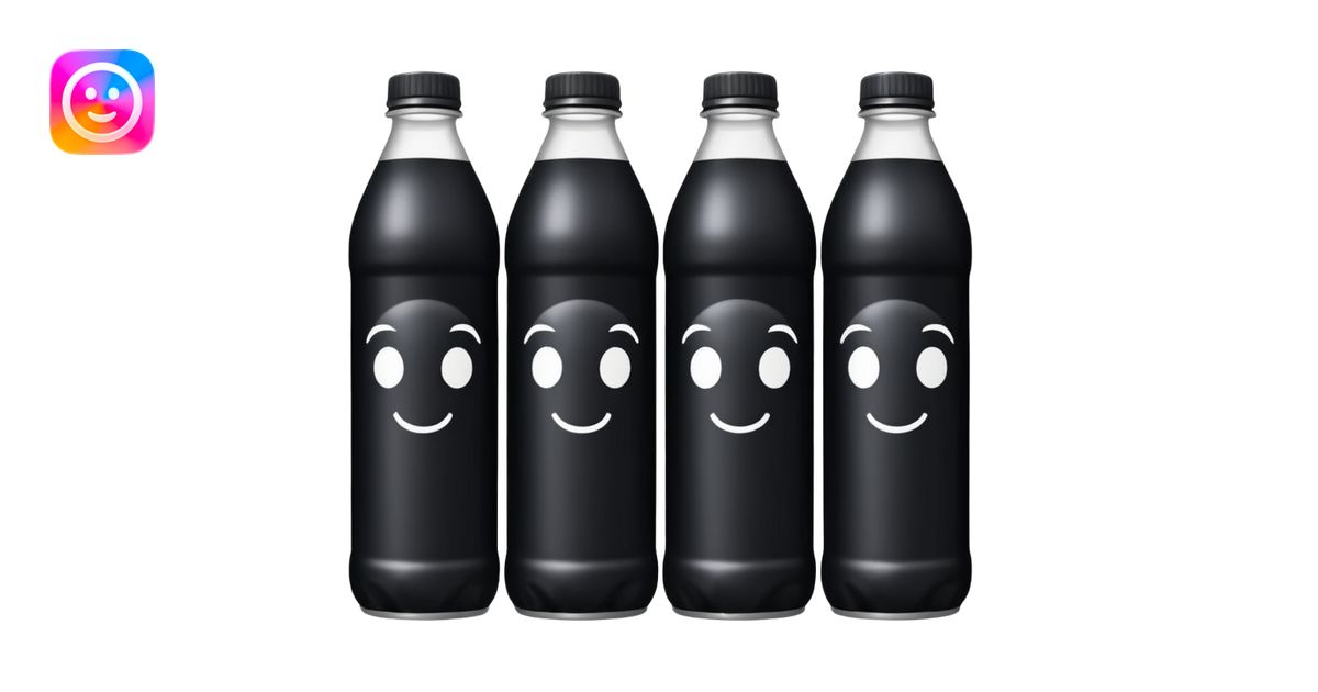 5 cans of gothic soda placed in line emoji | AI Emoji Generator