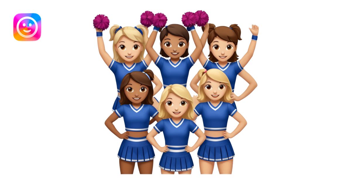 create an emoji of 3 cheerleaders together emoji | AI Emoji Generator