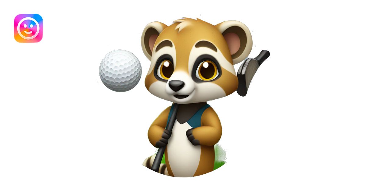 coati with golf club emoji | AI Emoji Generator
