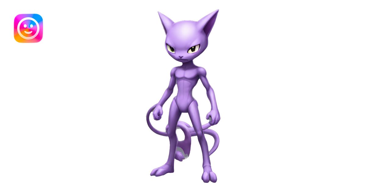 Cool Edgy Genesect-Mewtwo-Mew Full Body emoji | AI Emoji Generator