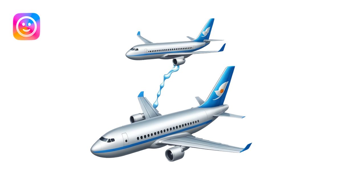 Fuel being put into airplane wing tank emoji | AI Emoji Generator