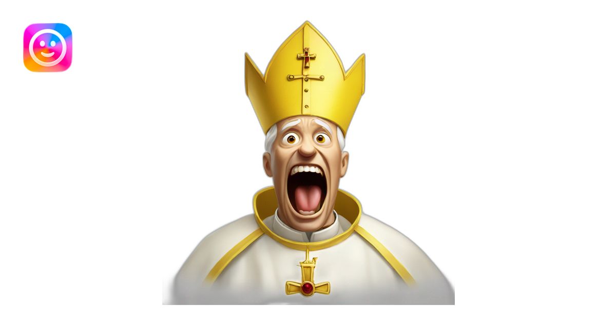 The Screaming yellow pope emoji | AI Emoji Generator