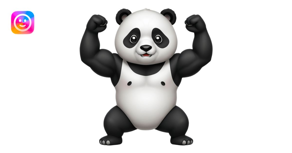 I want something like floppy bird but panda with muscles emoji | AI ...