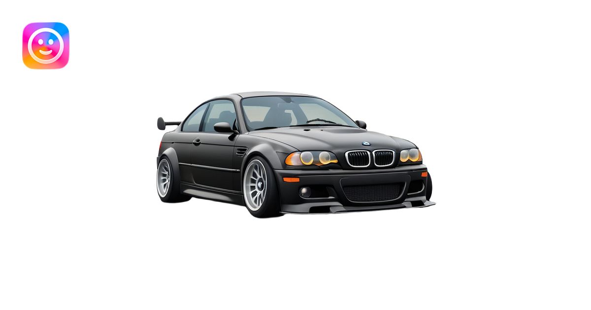 A BMW M3 E46 is drifting through a corner, with a slight wisp of smoke ...