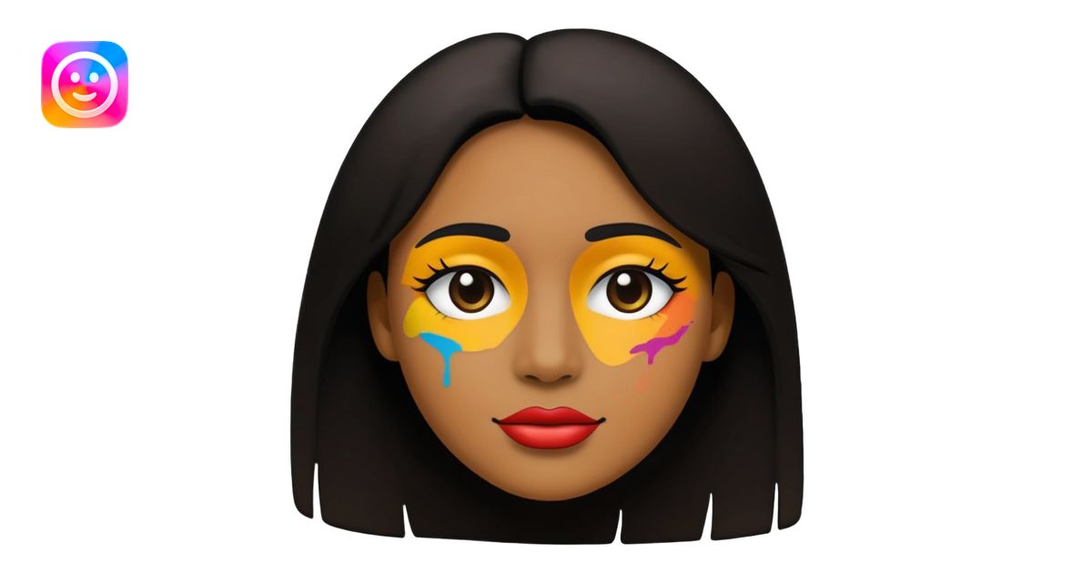 The emoji should represent transforming a photo into art. Center: a ...