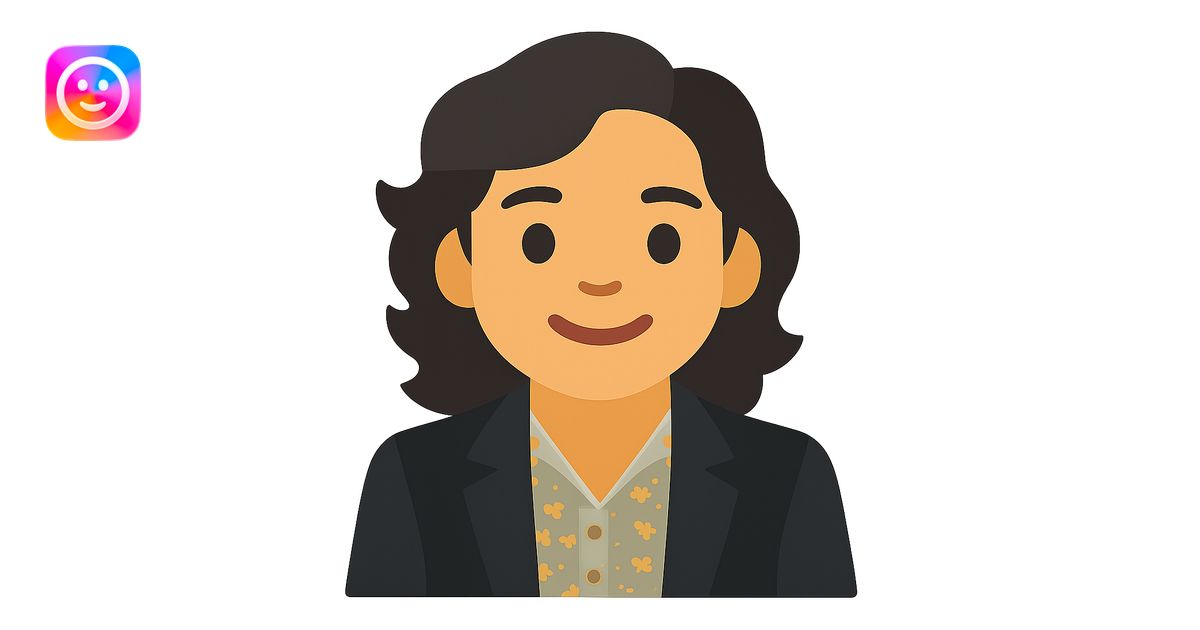Convert the portrait into a general style emoji with a transparent background. Make the ...