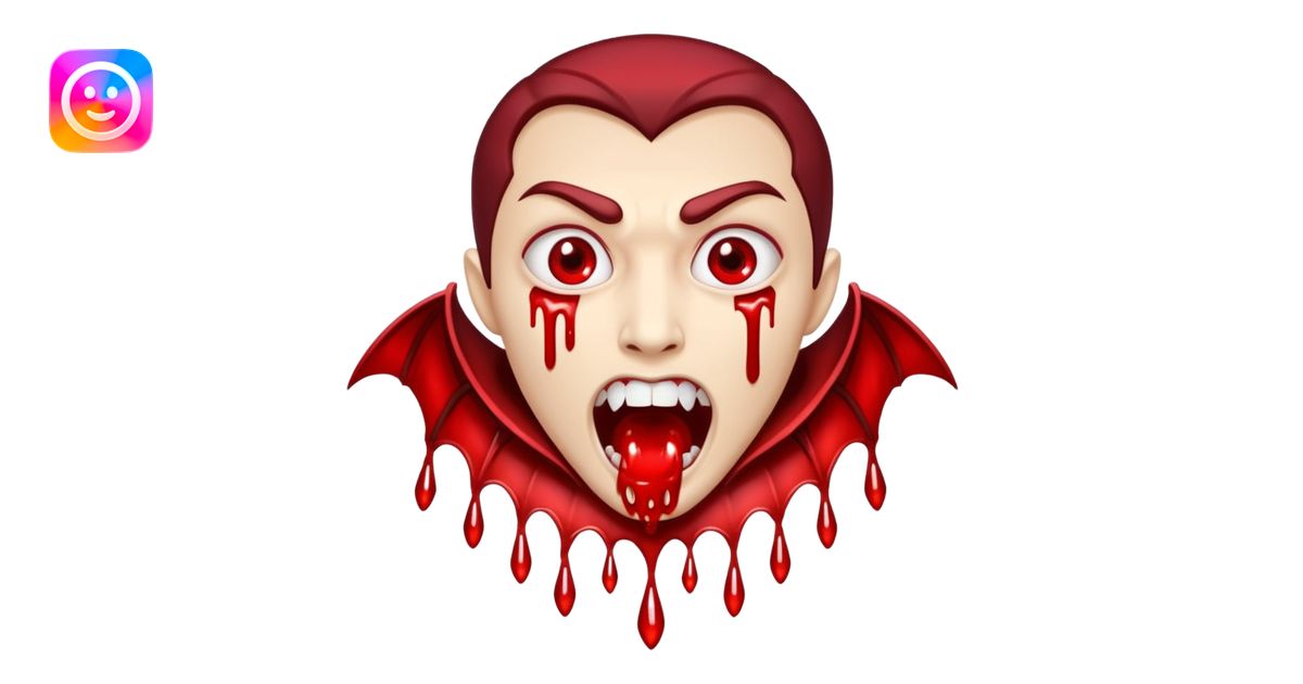 Vampire fangs dripping blood just the teeth emoji | AI Emoji Generator