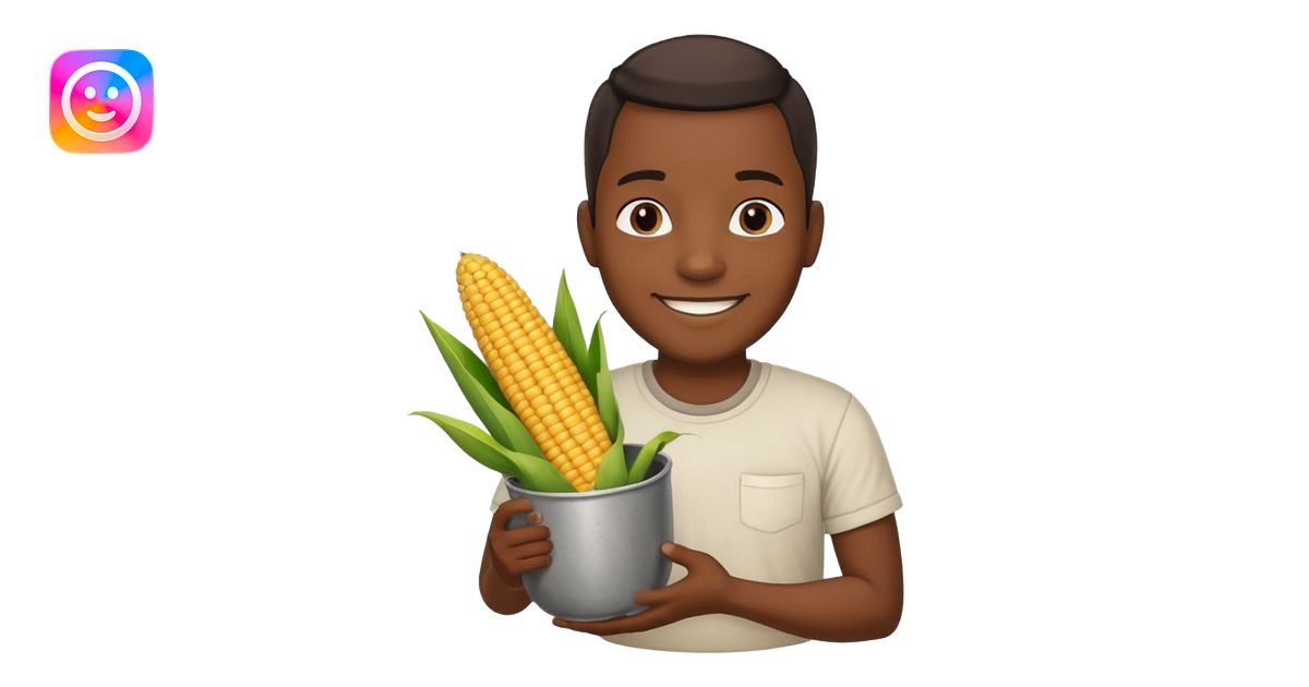 BLACK MAN HOLDING AN COOK CORN POT emoji | AI Emoji Generator