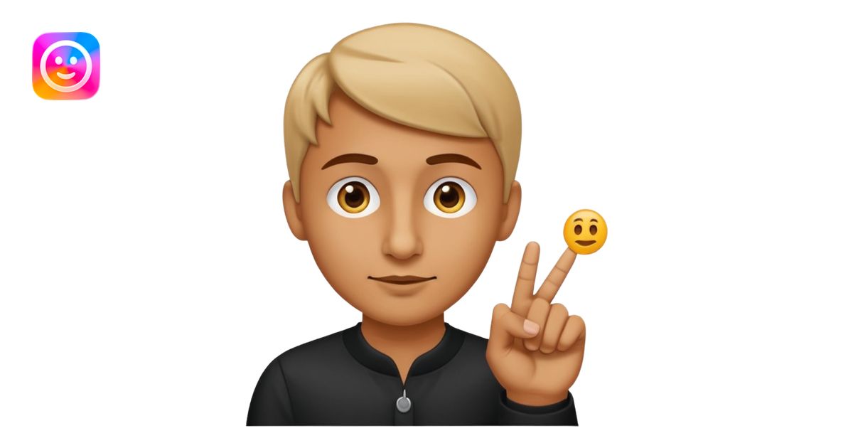 A classic emoji nose, no face, with a pointer finger touching the tip ...