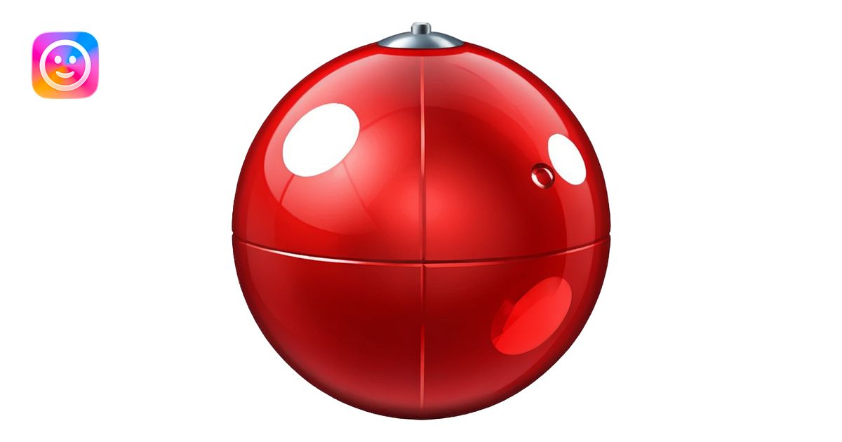 Disco Birthday Ball with red shine emoji | AI Emoji Generator