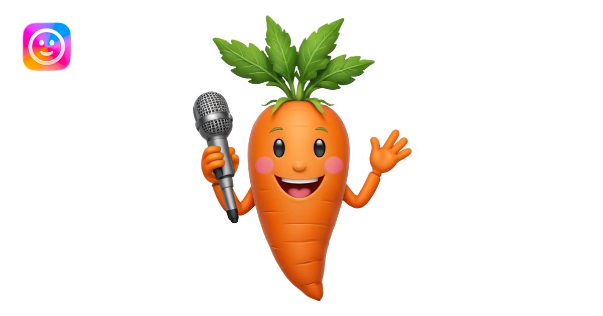 singing carrot with microphone emoji | AI Emoji Generator