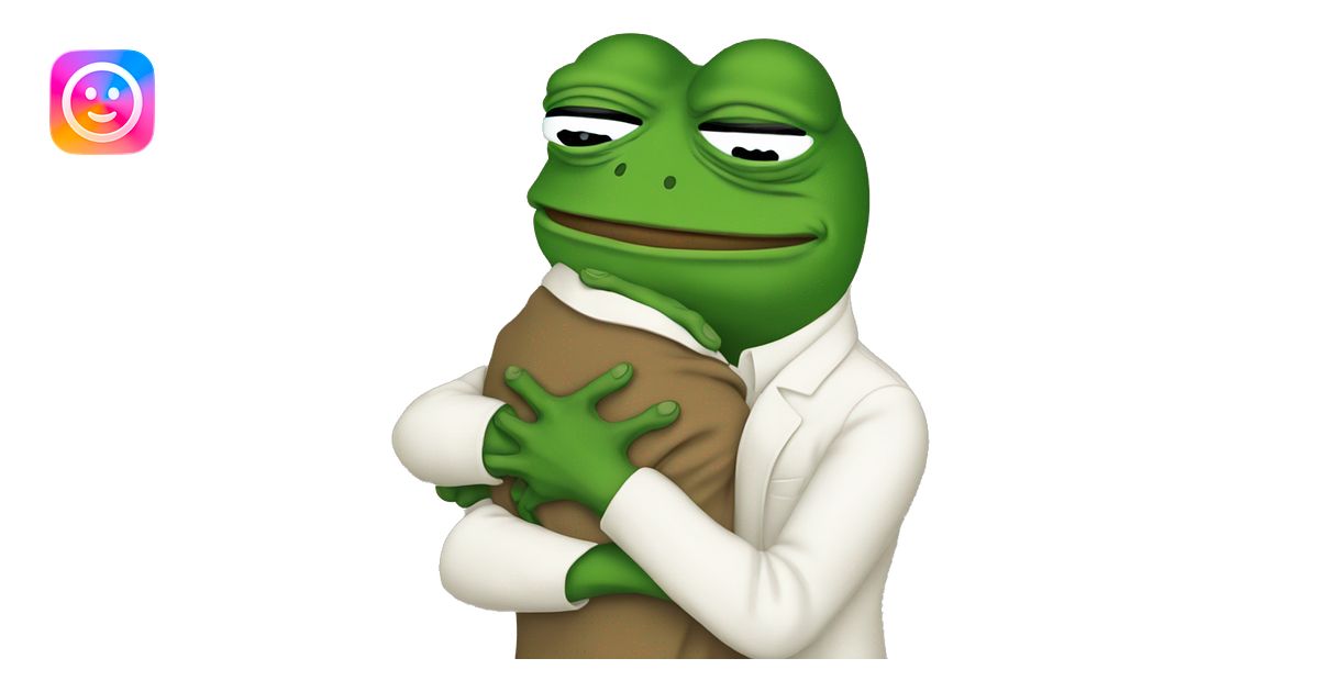 Pepe frog hugging seekers alliance emoji | AI Emoji Generator