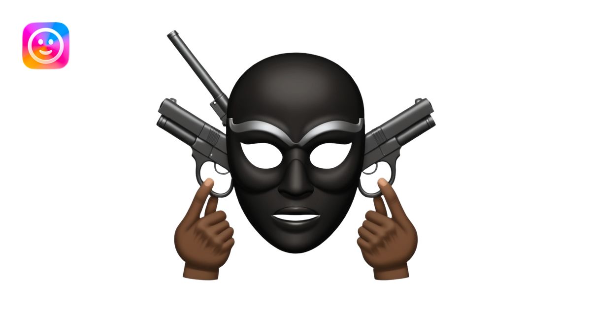 Make a mask with two hands like a gun emoji | AI Emoji Generator