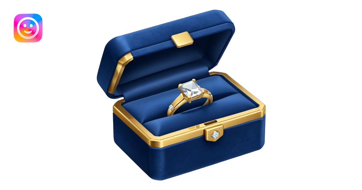 dark blue box with an engagement ring emoji | AI Emoji Generator