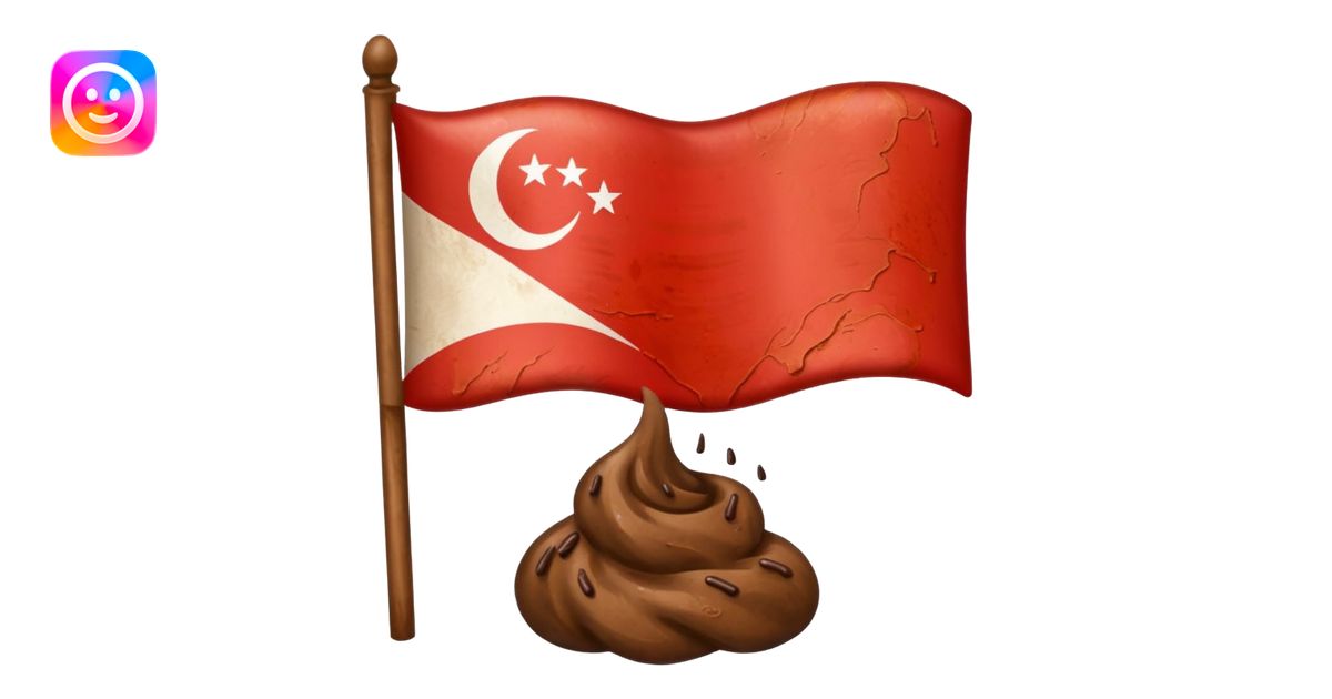 Make a Indonesian flag but there's poop inside the flag emoji | AI ...
