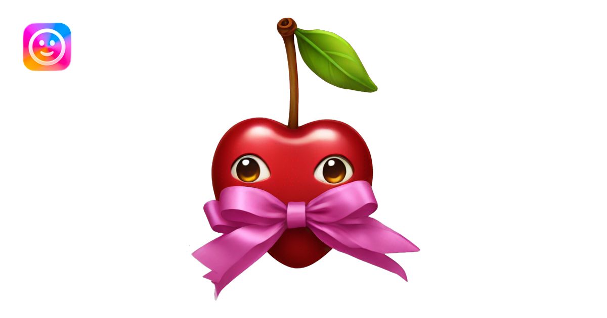 Cherry with ribbons emoji | AI Emoji Generator