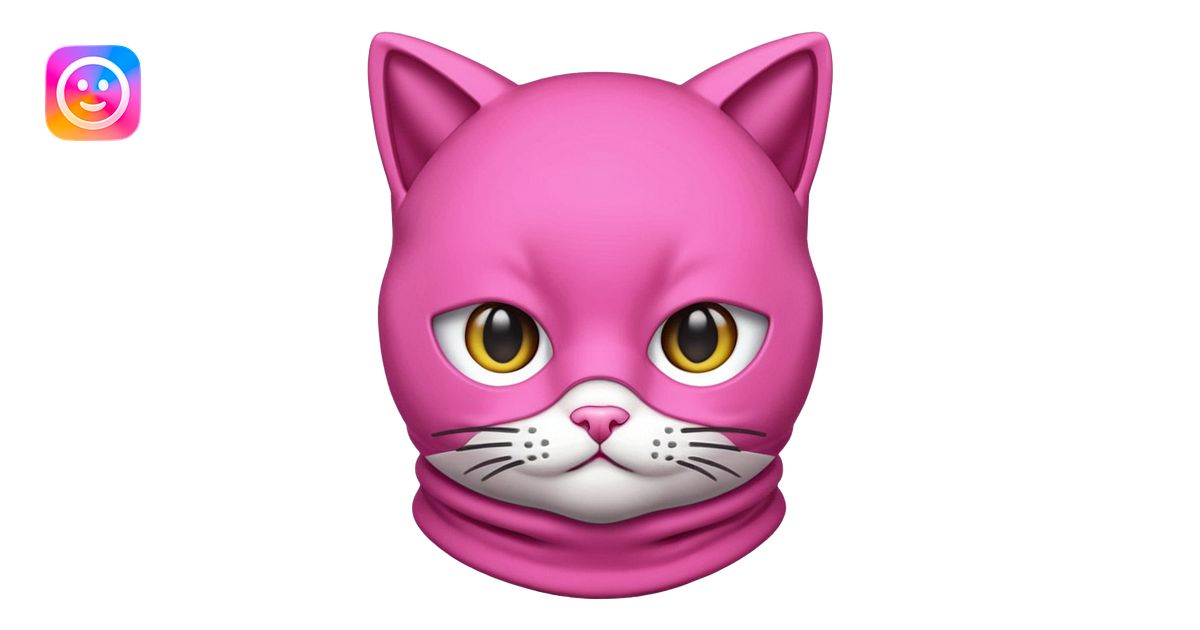 Pink Balaclava Cat emoji | AI Emoji Generator