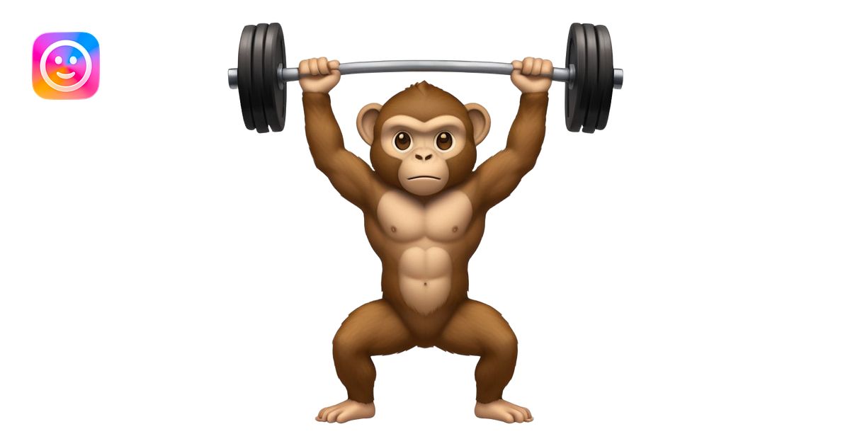 strong monkey lifting weights emoji | AI Emoji Generator