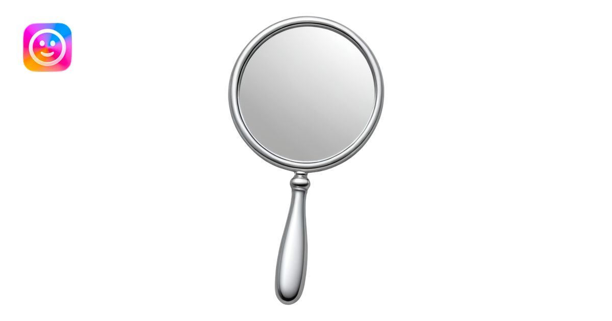 hand mirror, polished silver chrome, erotic vanity aesthetic emoji | AI ...