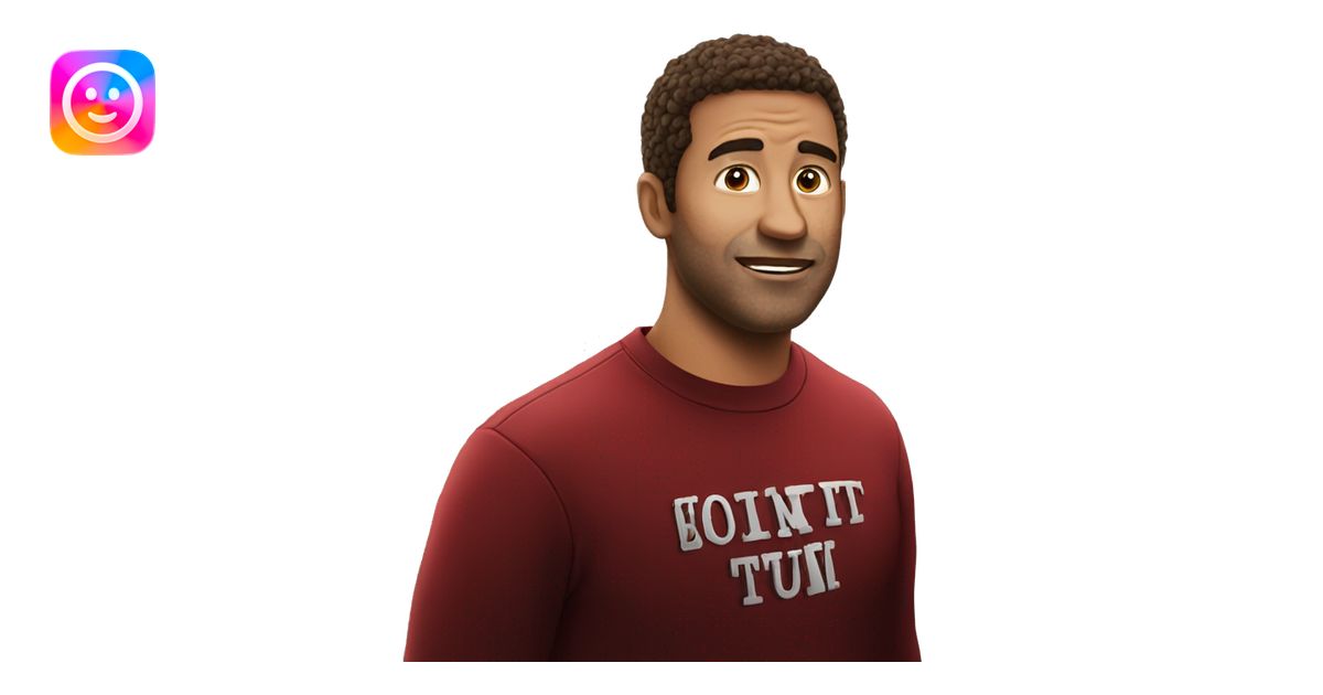 man in red shirt meme emoji | AI Emoji Generator